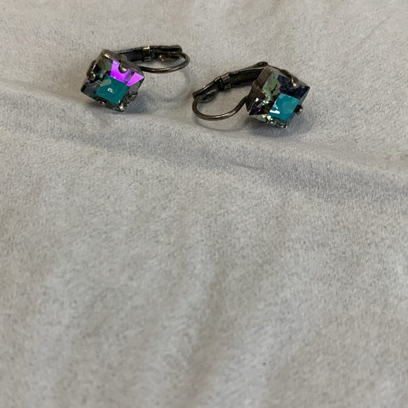 Sabika | Jewelry | Sabika Diamond Shape Bluegreenpink Hues Stone Earrings | Poshmark